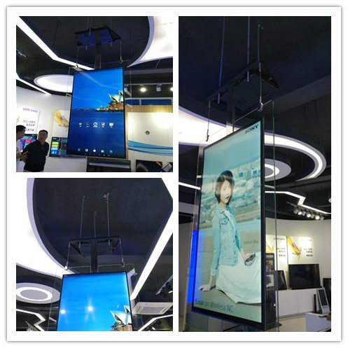 OLED Paper Thin Hanging Wall Mounted Digital Signage Tempered Glass 55 ...