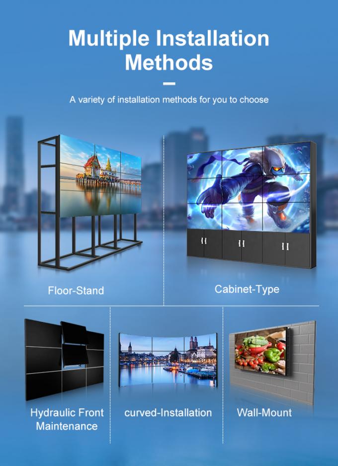 Indoor Digital Signage Video Wall 2K 4K HD 2x3 3x3 Narrow Bezel LCD ...