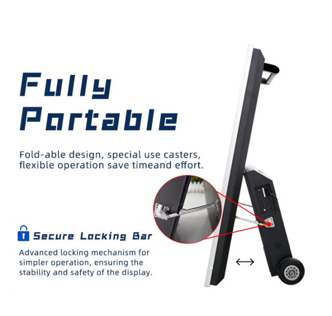 43inch Portable Digital Poster Battery Powered Ultra Slim Floor ...