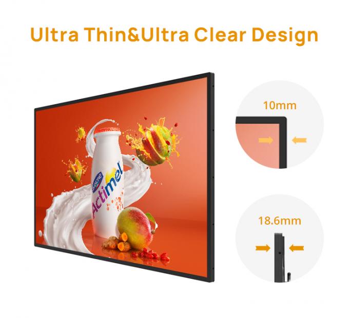 Ultra Narrow Bezel 32 43 55 Inch Wall Mounted Digital Signage Player ...