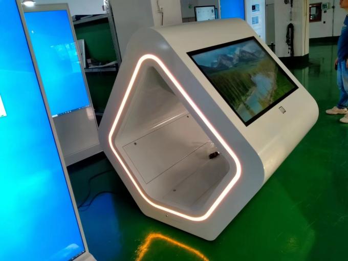 Win10 Linux 55inch Interactive Digital Kiosk Customized Cube Design
