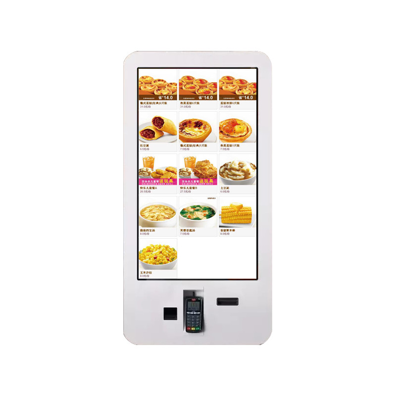 Fast Food Ordering Self Service Digital Signage Wall Mount With Printer ...